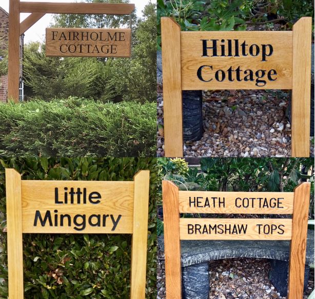 Hardwood House Signs and House Numbers